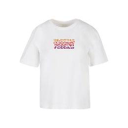 T-Shirt MISS TEE "Miss Tee Damen Blazing Passion Tee", Damen, Gr. L, wei&szlig;, 100% Baumwolle, bedruckt, oversize, Rundhals, Shirts T-Shirt