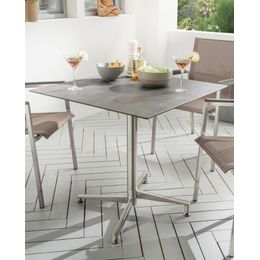 Gartentisch Destiny "LOFT", grau, B:68cm H:75cm T:68cm, Tische, Gartentisch, (68x75x68cm), Gestell Edelstahl inkl. HPL Tischplatte