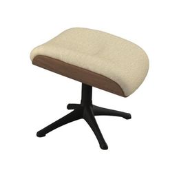 Fu&szlig;hocker FLEXLUX "Clement Beinst&uuml;tze. Hervorragender Komfort, Robuster schwarzer Fu&szlig;", beige (sandy beige), B:44cm H:45cm T:35cm, 100% Polyester, Hocker, Fu&szlig;hocker, Beinauflage zur besseren Entspannung, Rahmen in Holzoptik