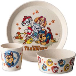 Kindergeschirr-Set Koziol "Kleiner Teller + Schale + Becher CONNECT GROW PAW PATROL", beige (organic moon paw patrol), 3 Stk., Kunststoff, Geschirr-Sets, 100% melaminfrei & recycelbar, CO&sup2; neutral in Deutschland produziert