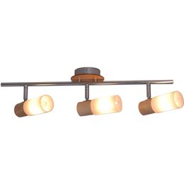 N&auml;ve N&Auml;VE Deckenleuchte "Todtnau", beige (natur), 3, &Oslash; 5cm H: 5cm, 1 Stk., Leuchten, Deckenleuchte 3flg,excl.3x E14 max. 5W,Holz/Metall,natur/chrom, Deckenstrahler
