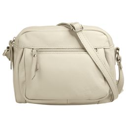 Umh&auml;ngetasche Samantha Look, Damen, Gr. B/H/T: 23cm x 18cm x 5cm onesize, beige (creme), Leder, unifarben, Taschen Umh&auml;ngetasche, echt Leder