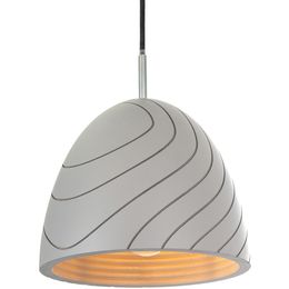 Paco Home Pendelleuchte "GRIP", blau (betongrau), 1, &Oslash; 21,5cm, Leuchten, LED, E27, Lampe F&uuml;r Wohnzimmer Esszimmer K&uuml;che, H&ouml;henverstellbar, Pendelleuchte