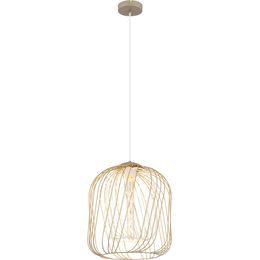 Globo LIGHTING H&auml;ngeleuchte "DICHTI", beige (sandfarben matt), &Oslash; 35cm H: 150cm, 1 Stk., Leuchten, H&auml;ngelampe/Pendelleuchte/Esszimmer/Wohnzimmer/Esstisch, H&auml;ngeleuchte