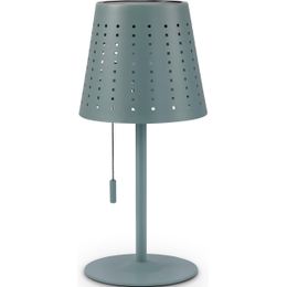 Paco Home Tischleuchte "LARA", gr&uuml;n, &Oslash; 14cm H: 30cm, Leuchten, Outdoor LED Akku Metall Aufladbar Zugschalter Kabellos, Tischleuchte