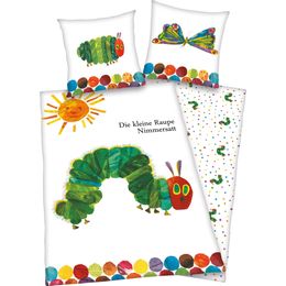 Kinderbettw&auml;sche "DIE KLEINE RAUPE NIMMERSATT", bunt, B/L: 135cm x 200cm, 1 Stk., 1 Stk., Renforc&eacute;, B/L: 80cm x 80cm, Renforc&eacute;, Obermaterial: 100% Baumwolle, DIE KLEINE RAUPE NIMMERSATT, Bettw&auml;sche, mit niedlichem Motiv