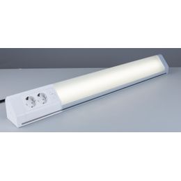 Heitronic Lichtleiste "Bonn", silber (silberfarben), 1, H: 8,5cm, 1 Stk., Leuchten, K&uuml;chenlampe,K&uuml;chenbeleuchtung,+ zwei Steckdosen, integrierter Schalter