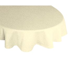 Tischdecke WIRTH "Westport" Gr. 1, beige (natur), B:190cm L:130cm, Polyester, Tischdecken, Tischdecke, Made in Germany, Jacquard Dekostoff, Blatt-Design, Pflegeleicht
