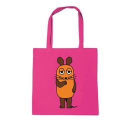 Henkeltasche logoshirt "Baumwolltasche Die Sendung mit der Maus", Damen, Gr. B/H/T: 8,5cm x 38cm x 42cm, pink, Baumwolle, bedruckt, Taschen, mit Sendung mit der Maus-Logo