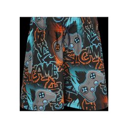 Badeshorts ZIGZAG "Soda", Kinder, Gr. 152, EURO-Gr&ouml;&szlig;en, orange (blau, orange), Elasthan, Polyamid, mehrfarbig, Badehosen Badeshorts, im stylischen Print-Design
