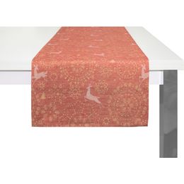 Tischl&auml;ufer WIRTH "SWIFT" Gr. 1, bunt (rot, goldfarben), B:50cm L:160cm, Baumwolle, Polyester, Tischdecken