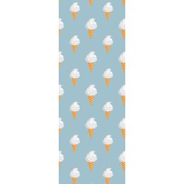 Vinyltapete queence "Gisele", blau, B:0,9m L:2,5m, Vinyl, Tapeten, 90x250cm, selbstklebend, kinderleichte Anbringung,, Sticker