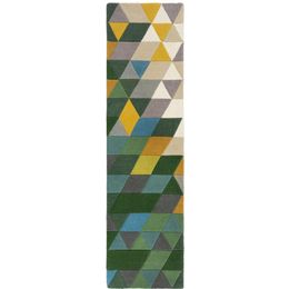 L&auml;ufer FLAIR RUGS "Prism, modern & geometrisch", bunt (multi), B:60cm H:10mm L:230cm, Wolle, Teppiche, L&auml;ufer, mehrfarbig, geometrisches Muster, Hoch-Tief-Effekt, L&auml;ufer