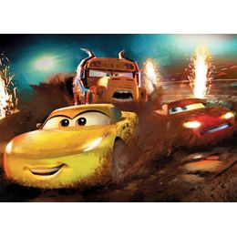 Vliestapete Komar "Digitaldruck Vlies - Cars Dirt Track - Gr&ouml;&szlig;e 350 x 250 cm", bunt, B:350m L:250m, Vlies, Tapeten, Kinderzimmer