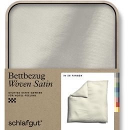 Bettbezug Schlafgut "Woven Satin", gelb (gelb light), B:200cm L:200cm, Mako-Satin, Obermaterial: 100% Baumwolle, Bettbez&uuml;ge, besonders dicht gewebt, Mix & Match: passender Kissenbezug erh&auml;ltlich
