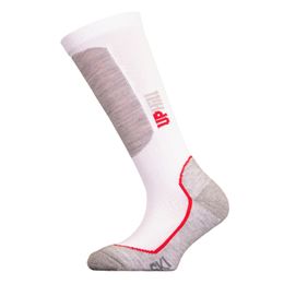 Socken UphillSport "HALLA JR", Damen, Gr. 28-30, grau (wei&szlig;, grau), 60% Polyester, 28% Wolle, 11% Polyamid, 1% Elasthan, mehrfarbig, Socken Socken, mit praktischer Quick Dry-Technologie