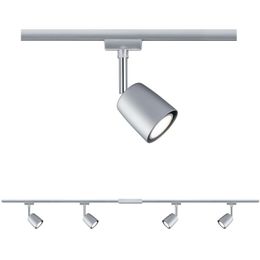 Paulmann Schienensystem-Leuchten "URail Set Cover Chrom matt GU11 max. 4x10W", silber (chromfarben, chromfarben), &Oslash; 6,5cm H: 18cm, 1 Stk., Leuchten, GU10