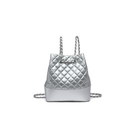 Rucksack "Diamant", Damen, Gr. B/H/T: 25cm x 23cm x 10cm, silber, Polyurethane, Collezione Alessandro, Rucks&auml;cke Rucksack, aus lederfreiem Softmaterial