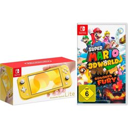 NINTENDO SWITCH Konsolen-Set "Lite", gelb, B:20,8cm H:9,11cm T:2,84cm, Spielekonsolen, inkl. Mario 3D World + Bowser's Fury