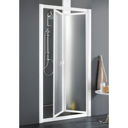 Dusch-Faltt&uuml;r FORTE "Domino", wei&szlig;, B:88cm H:185cm T:3cm, Duscht&uuml;ren, mit Verstellbereich