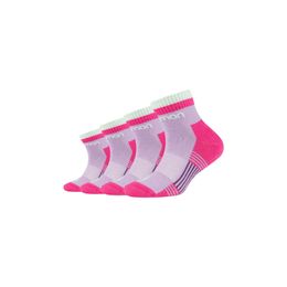 Sportsocken Salomon "Kindersportsocken 4er Pack", M&auml;dchen, Gr. 27/30, bunt (viola, honeydew), 66% Baumwolle 32% Polyamid 2% Elasthan, mehrfarbig, Socken Sportsocken