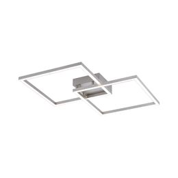 JUST LIGHT Deckenleuchte "Ls-MAXI", silber (edelstahlfarben), 2, H: 8,5cm, 1 Stk., Leuchten, RGB+tunable white, Infrarot inkl., Fernbedienung, Smarthome f&auml;hig, Deckenleuchte