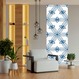Vinyltapete queence "Muster-Blau", bunt, B:0,9m L:2,5m, Vinyl, Tapeten, 90x250cm, selbstklebend, kinderleichte Anbringung,, Sticker
