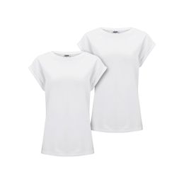 T-Shirt Urban Classics "Urban Classics Pre-Pack Ladies Extended Shoulder Tee", Damen, Gr. XXL, wei&szlig; wei&szlig;, 100% Baumwolle, unifarben, loose fit, Rundhals, Shirts T-Shirt