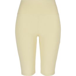 Radlerhose Urban Classics "Urban Classics Damen Ladies Organic Stretch Jersey Cycle Shorts", Damen, Gr. S, US-Gr&ouml;&szlig;en, softgelb, 95% Baumwolle, 5% Elasthan, unifarben, slim fit, Hosen Radlerhose