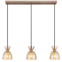 Globo LIGHTING H&auml;ngeleuchte "MASSEY", kaffeefarben matt, H: 120cm, 1 Stk., Leuchten, H&auml;ngelampe Esszimmer-Leuchte Esstischleuchte Wohnzimmer, H&auml;ngeleuchte