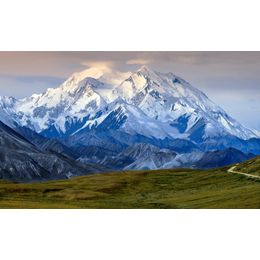 Fototapete papermoon "MOUNT MCKINLEY-ALASKY GEBIRGE WALD BERGE SONNE ALPEN", bunt, B:2,5m L:1,86m, Vlies, Tapeten