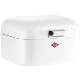 Brotkasten Wesco "Mini Grandy", wei&szlig;, B:18cm H:12cm, Lebensmittelaufbewahrungsbeh&auml;lter, Brotkasten, Metallscharniere, Gummistopper, L&uuml;ftungsloch / Griff, 2 L