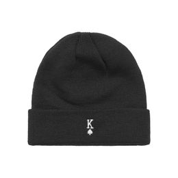 Beanie MisterTee "MisterTee King Card Heavy Knit Beanie", Herren, Gr. onesize, schwarz, Kunstfaser, M&uuml;tzen Beanie