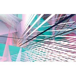 Vliestapete Komar "Digitaldruck Vlies - Space Grid Spring - Gr&ouml;&szlig;e 400 x 250 cm", bunt, B:400m L:250m, Vlies, Tapeten, Wohnzimmer, Schlafzimmer