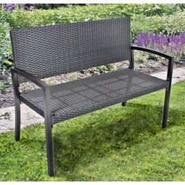 Gartenbank Garden Pleasure "SANREMO", schwarz, B:116cm H:87cm T:60cm, Metall, Sitzb&auml;nke, Gartenbank