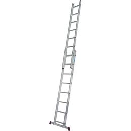 Schiebeleiter Krause "Corda", silber (silberfarben), B:78cm H:390cm L:390cm, Aluminium, Leitern, 2x8 Sprossen