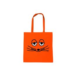 Henkeltasche logoshirt "Maus - Gesicht", Damen, Gr. B/H/T: 42cm x 38cm x 1cm, orange, Baumwolle, bedruckt, Taschen, mit coolem Motiv