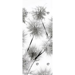 Garderobenleiste queence "Bl&uuml;te", grau, B:50cm H:120cm T:10cm, Acrylglas, Edelstahl, Garderobenhalter, mit 6 Haken, 50 x 120 cm