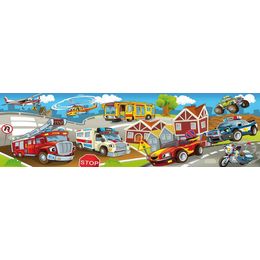 Fototapete papermoon "Kids Cars Panorama", bunt, B:3,5m L:1m, Vlies, Tapeten