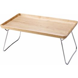 Tablett CONTINENTA, beige (natur), B:32cm H:7cm L:53cm, Holzwerkstoff, Tabletts, Handarbeit, mit ausklappbaren F&uuml;&szlig;en