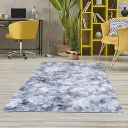 Hochflor-Teppich Carpet City "TOLEDO500", grau, B:200cm H:27mm L:290cm, Polyester, Teppiche, besonders weich, 3D-Effekt, Uni-Farben