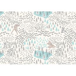 Vliestapete Komar "Digitaldruck Vlies - Bambi Woodland - Gr&ouml;&szlig;e 400 x 280 cm", bunt, B:400m L:280m, Vlies, Tapeten, Kinderzimmer
