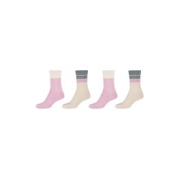 Socken s.Oliver "Socken 4er Pack", Damen, Gr. 35-38, braun (birch), 65% Viskose, 33% Polyamid, 2% Elasthan, Socken Socken