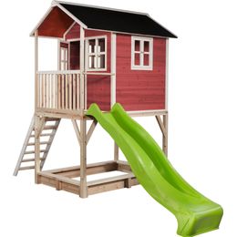Spielturm EXIT "Loft 700", rot, Spielt&uuml;rme, KinderB:190cm H:269cm T:190cm, Holz, BxTxH: 190x391x269 cm, B:190cm H:269cm T:190cm
