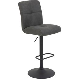 Barhocker Hela "LENI", schwarz (vintage anthrazit, schwarz), B:44cm H:102cm T:57cm, 100% Polyester, Hocker, Barhocker, Komfortsitz mit Federkorb
