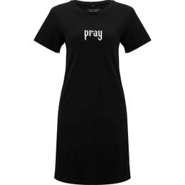 Shirtkleid MISS TEE "Miss Tee Praying Hands Ladies Tee Dress", Damen, Gr. XS, US-Gr&ouml;&szlig;en, schwarz, 100% Baumwolle, loose fit, Rundhals, Kleider Shirtkleid