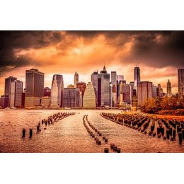Fototapete papermoon "New York Sonnenuntergang", bunt, B:2,5m L:1,86m, Vlies, Tapeten