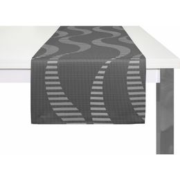 Tischl&auml;ufer WIRTH "LUPARA" Gr. 1, grau, B:40cm L:150cm, Baumwolle, Polyester, Tischdecken