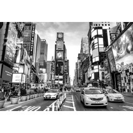 Fototapete papermoon "New York Time square Schwarz & Wei&szlig;", schwarz (schwarz, wei&szlig;), B:2,5m L:1,86m, Vlies, Tapeten