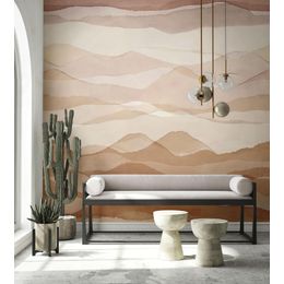 Fototapete marburg "Zoe", beige (beige, rosa), B:3,18m L:3,4m, Vlies, Tapeten, moderne Tapete f&uuml;r Wohnzimmer Schlafzimmer K&uuml;che